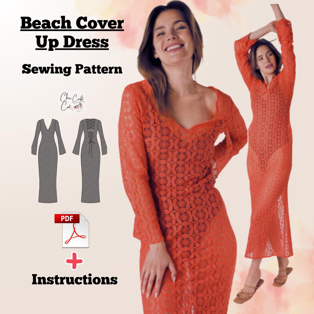 Sewing Pattern – Beach Cover-up Dress for Women – Easy Summer Dress PDF ...