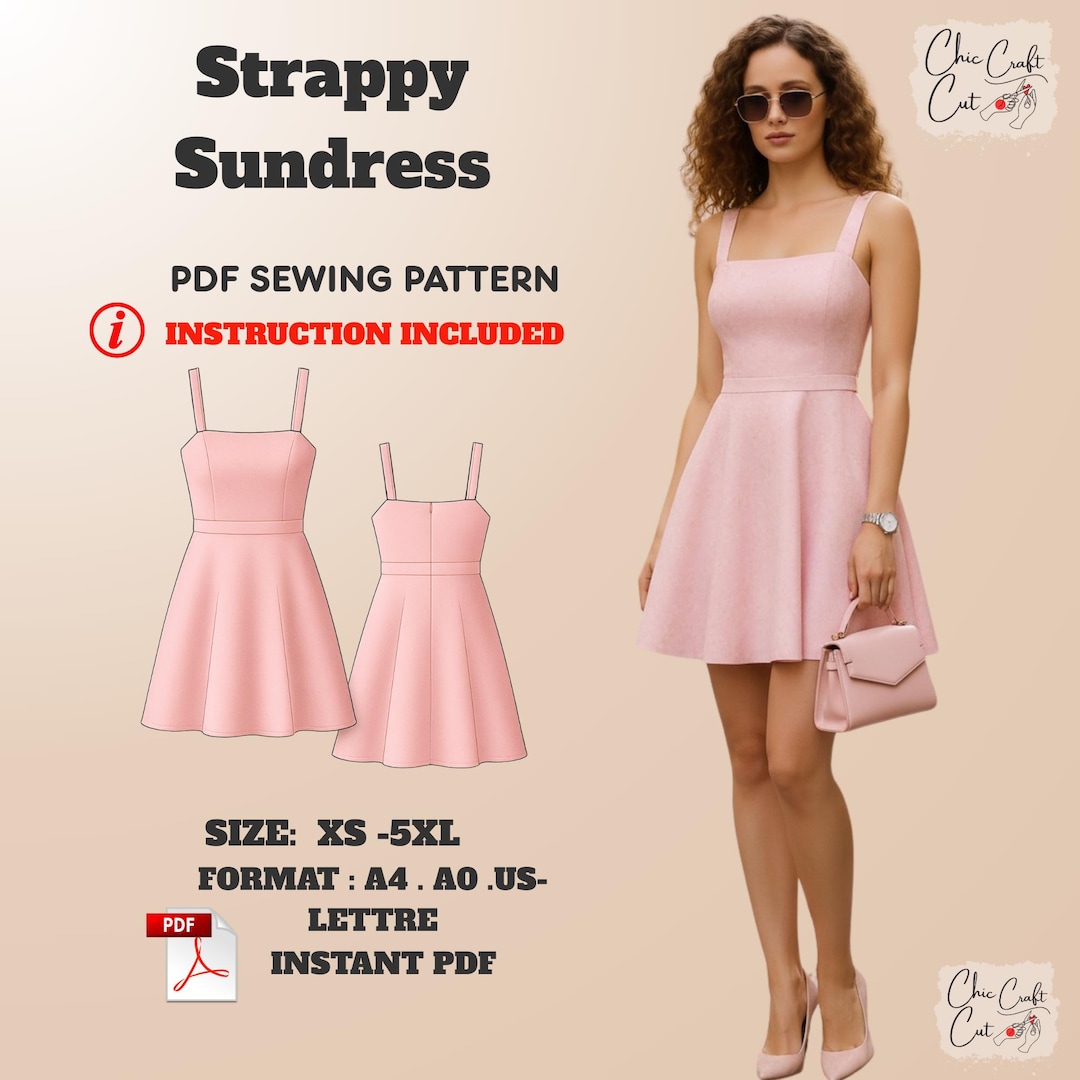 Fit & Flare Sundress Sewing Pattern: Circle Skirt PDF (XS-5XL) - Etsy