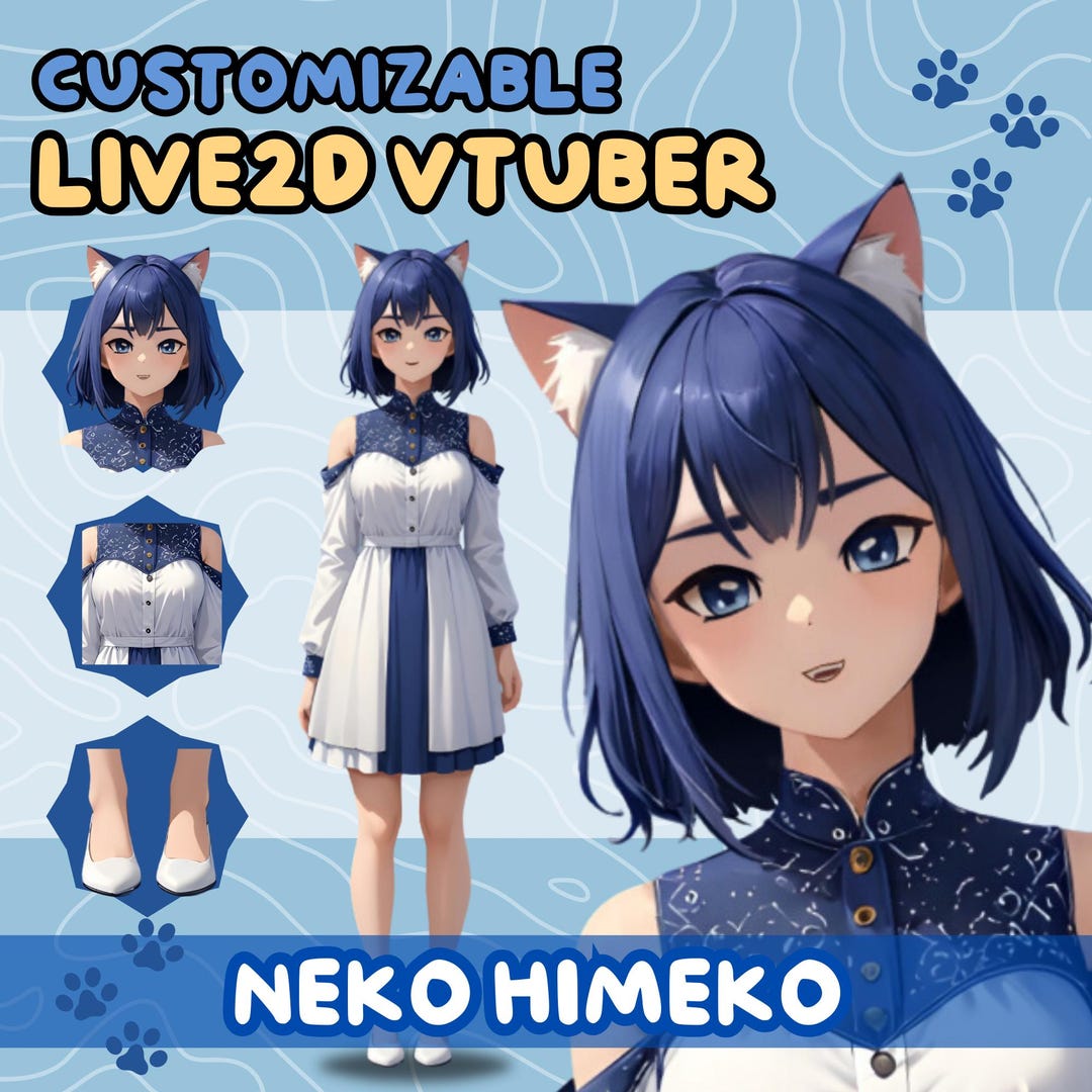 Customizable Neko Himeko Vtuber – Anime 2D Model (vtube Studio) - Etsy