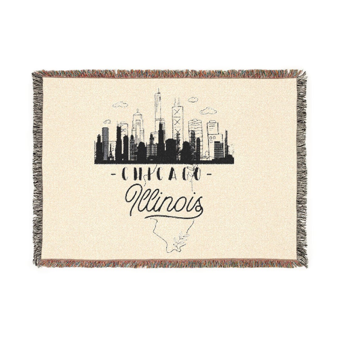 Chicago Illinois Themed Woven Blanket - Etsy