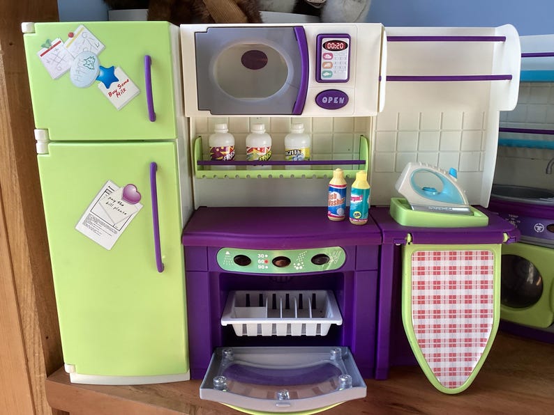 Vintage Barbie Dollhouse Size Kitchen Laundry Room Furniture With Sound ...