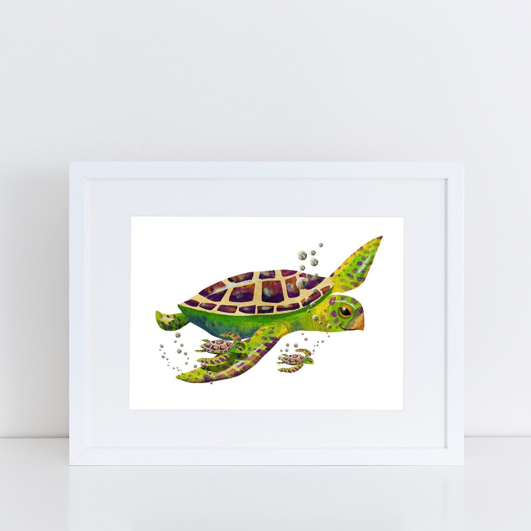 Always Remember Illustration Turtle Family - Signed Print - Etsy