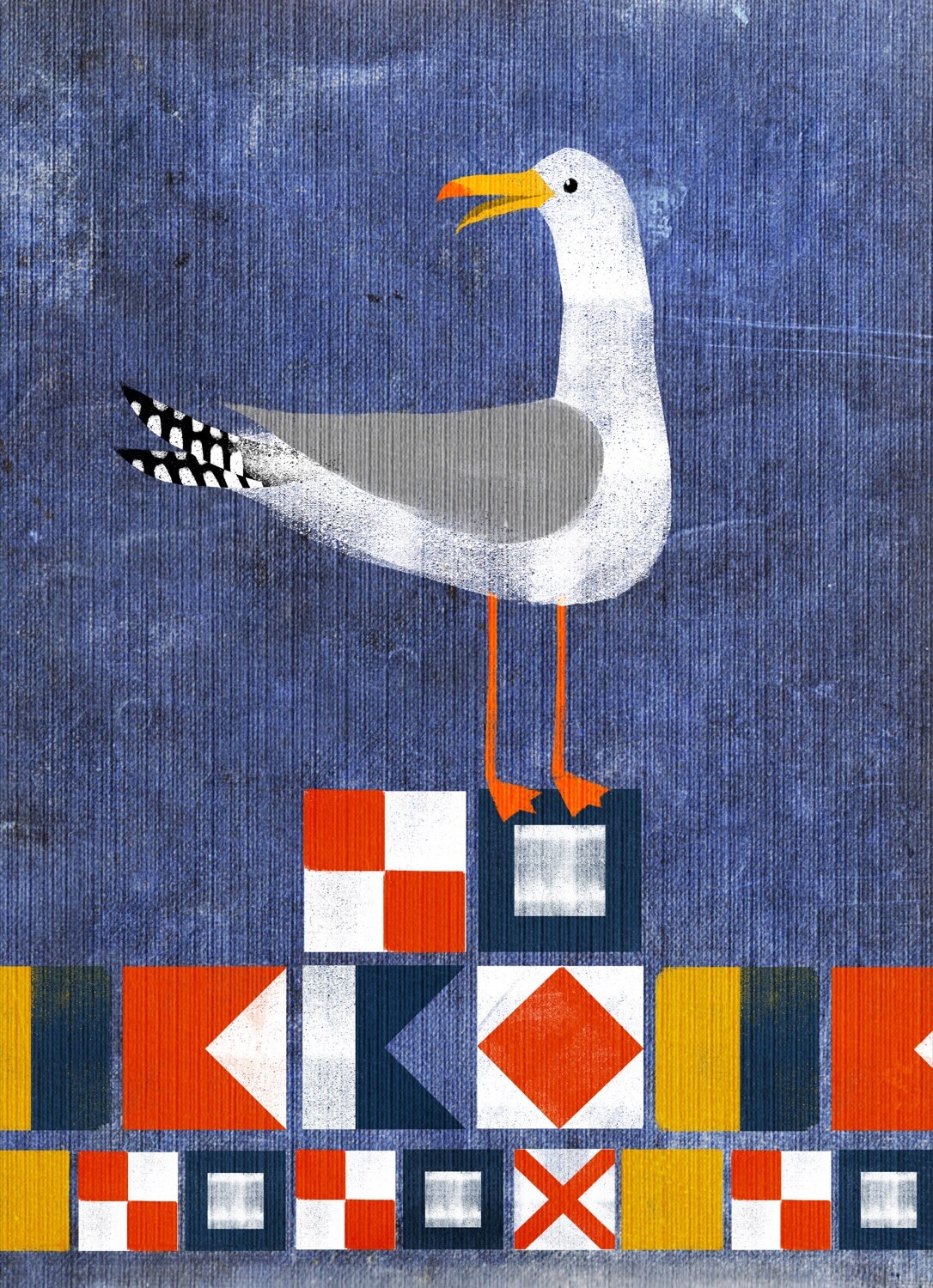 Seagull & Flags Signed Print - Etsy UK