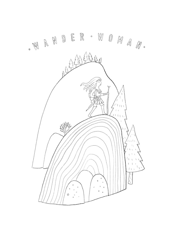 Wander Woman Colouring Sheet | Etsy