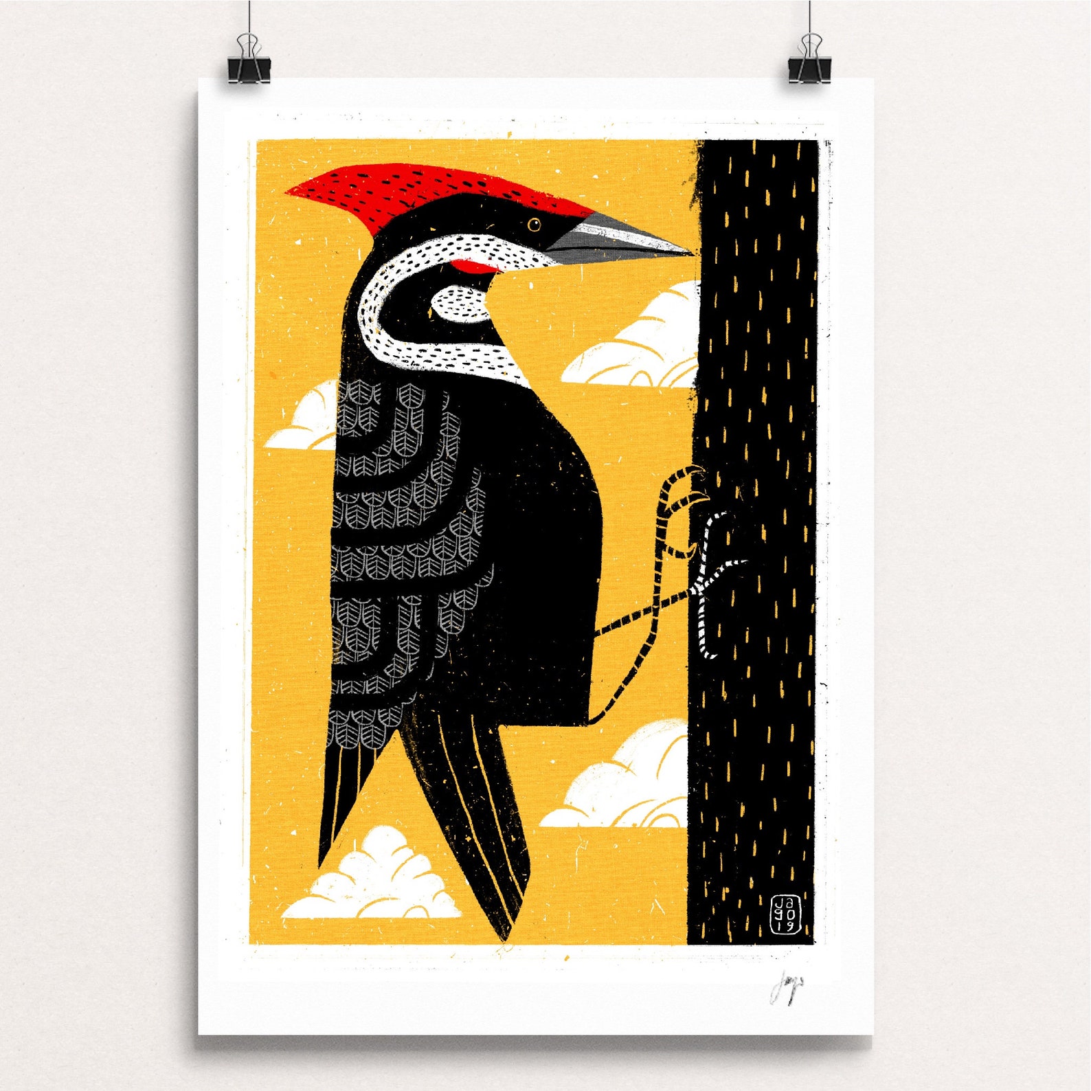 Pileated Woodpecker Day Fifteen 20 Winter Birds Daily - Etsy
