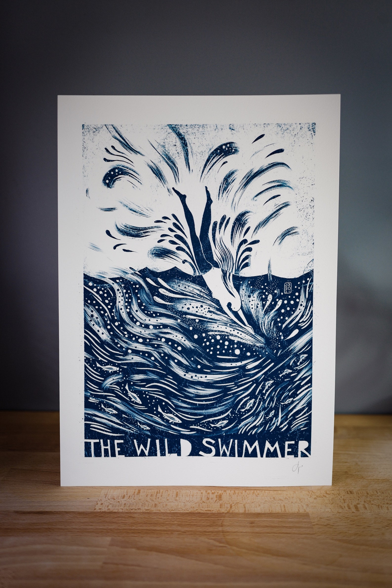 The Wild Swimmer (in Blue) - Signed Print - Etsy
