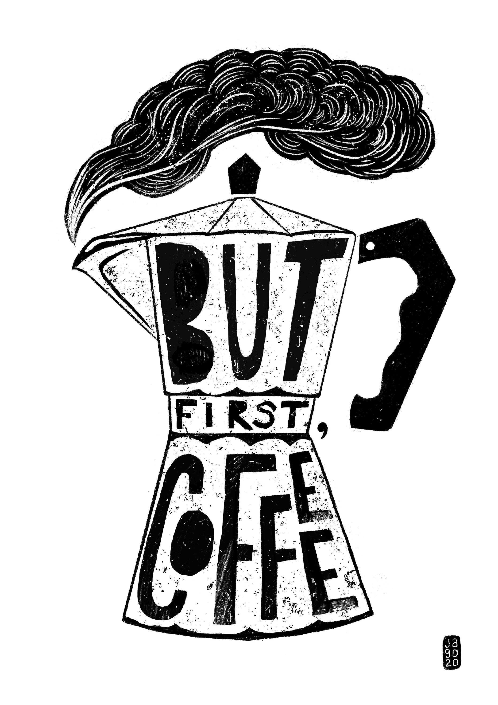 But First, Coffee - Signed Print - Etsy
