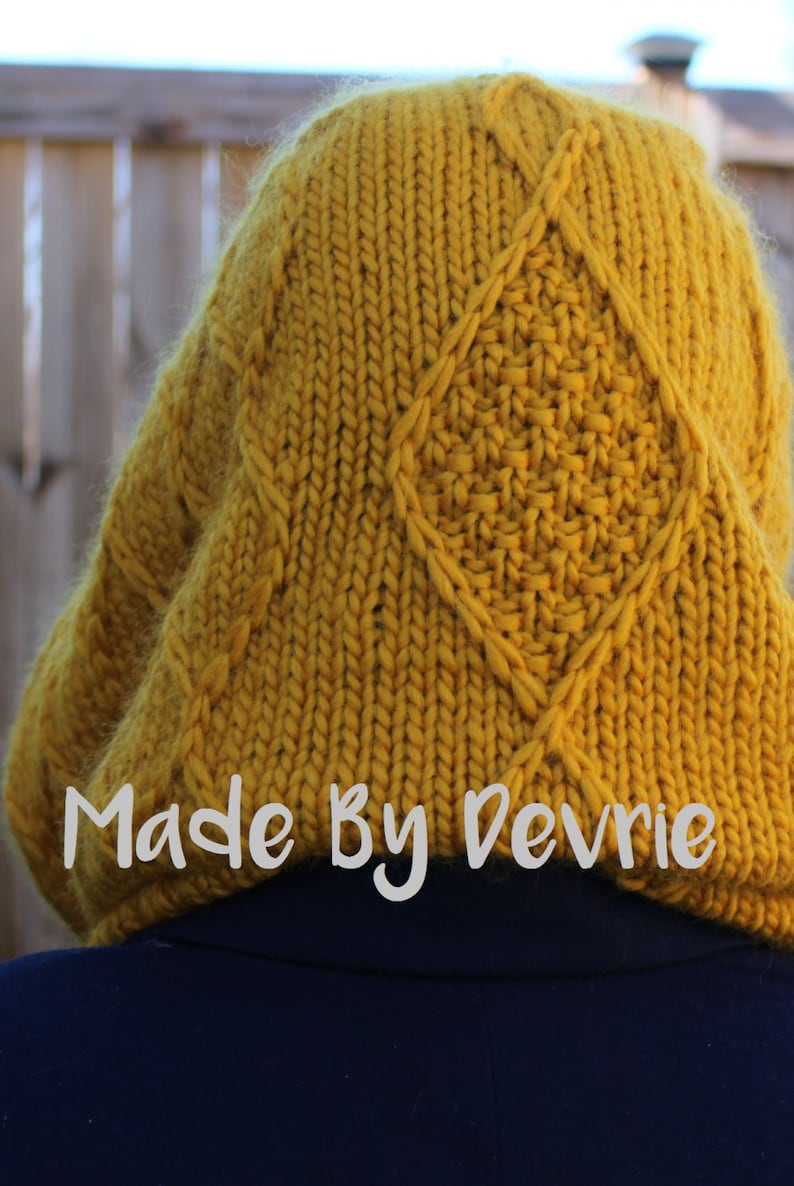 DIGITAL Download, Knit Hood, KNITTING PATTERN, Knit Cowl, Knit Hooded ...