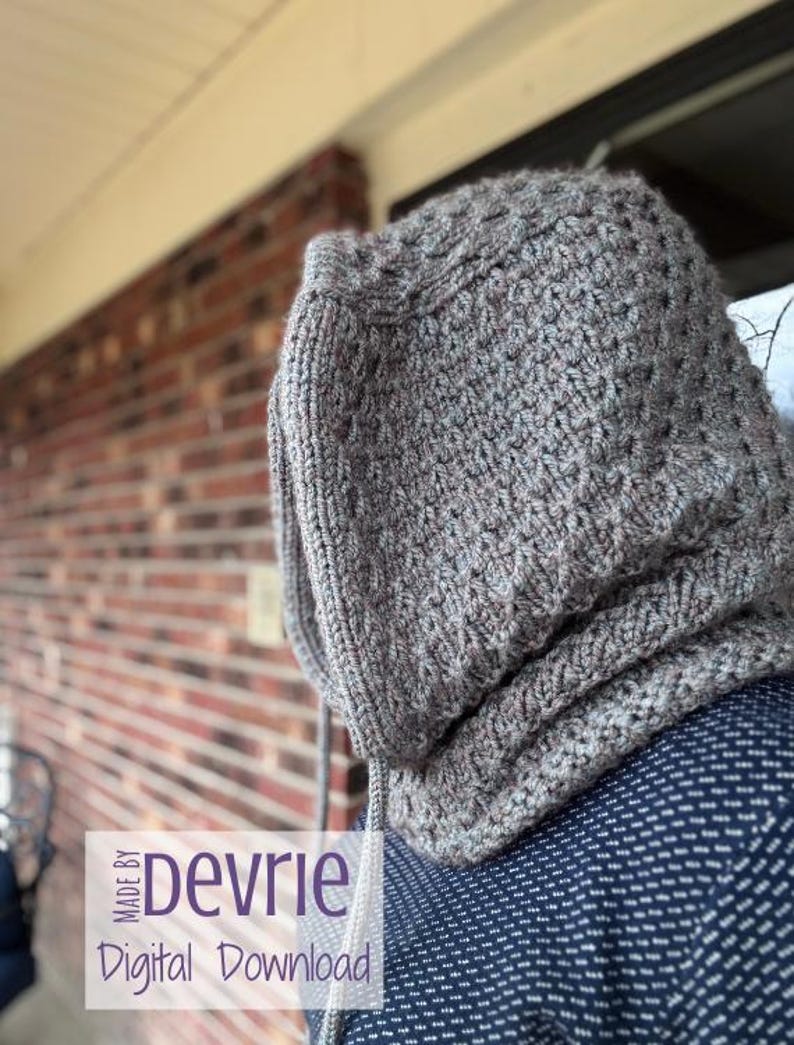 Chunky Knit Hood, Beginner Friendly, PDF File, Winter Hood Knitting ...