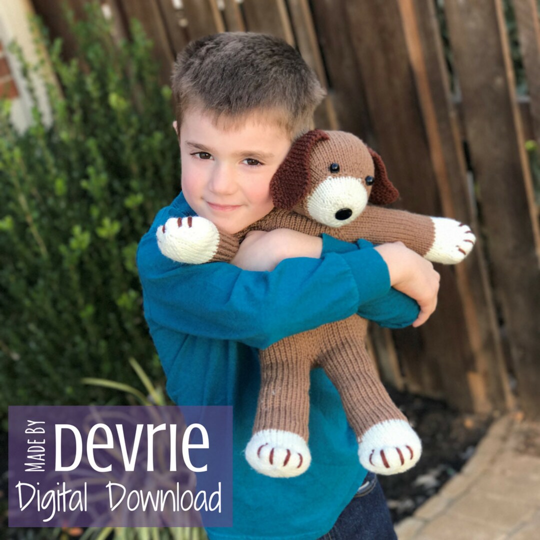 DIGITAL DOWNLOAD, Dog Knitting Pattern, Stuffed Dog, Dog Plush, Knit ...