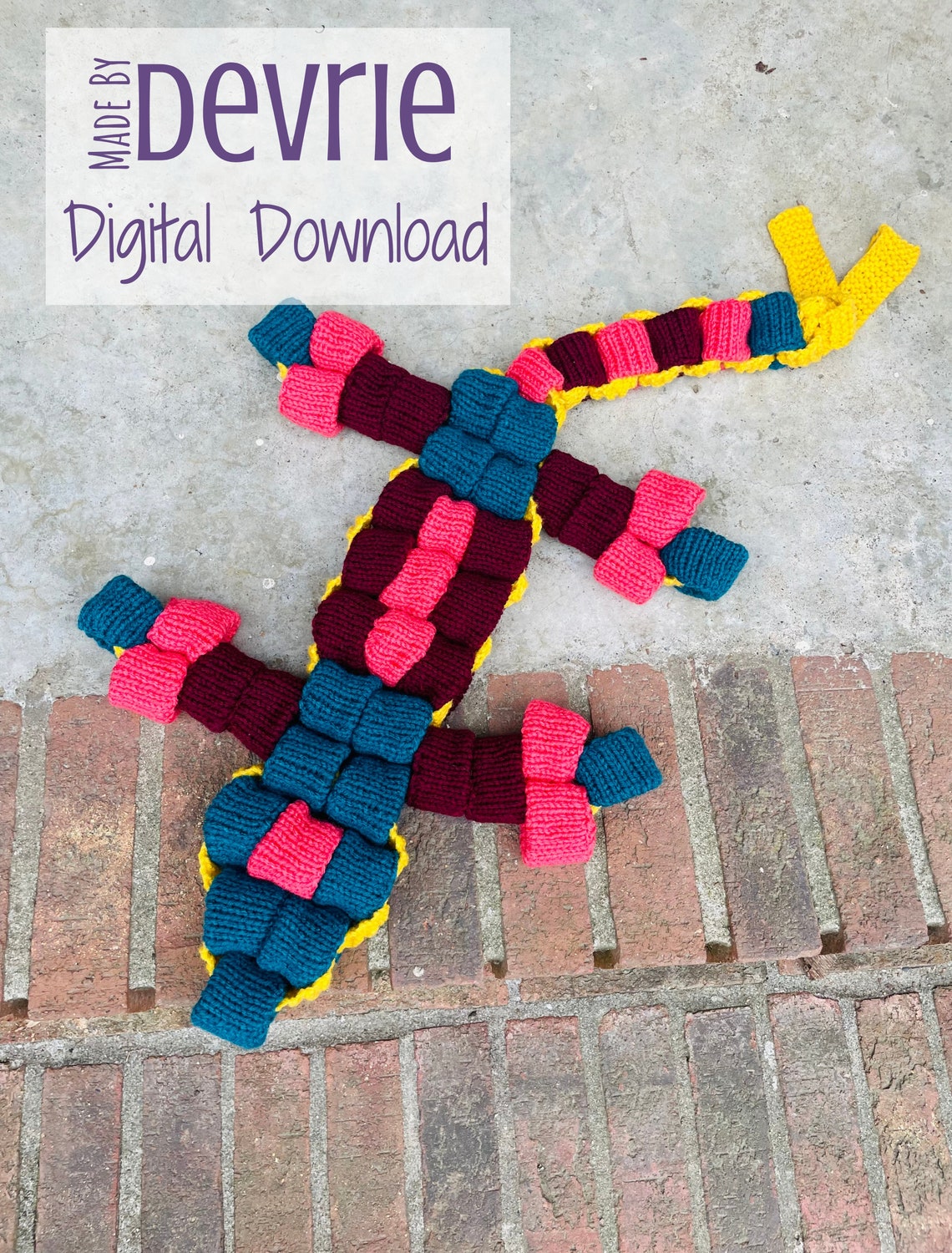 90s Bead Lizard Knitting Pattern Lizard Pattern Knit Toy - Etsy