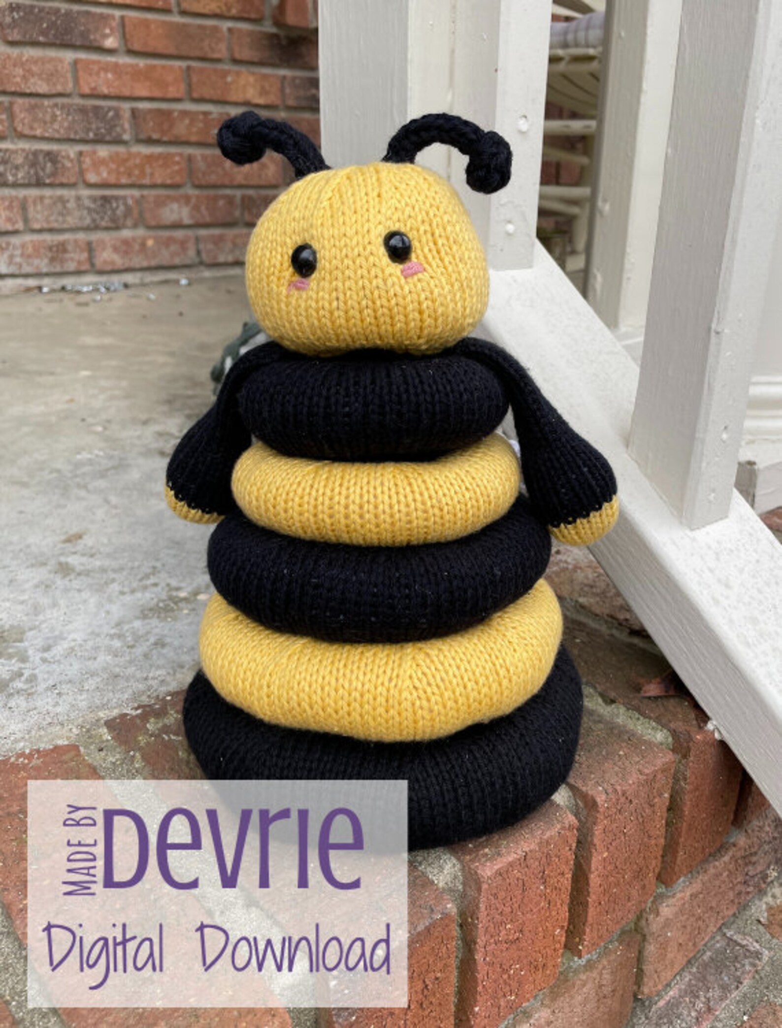 Knitted Bee Stackable Ring Toy DIGITAL DOWNLOAD Knitting - Etsy