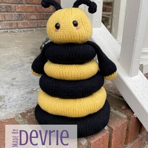 Knitted Bee Stackable Ring Toy, DIGITAL DOWNLOAD, Knitting Pattern ...
