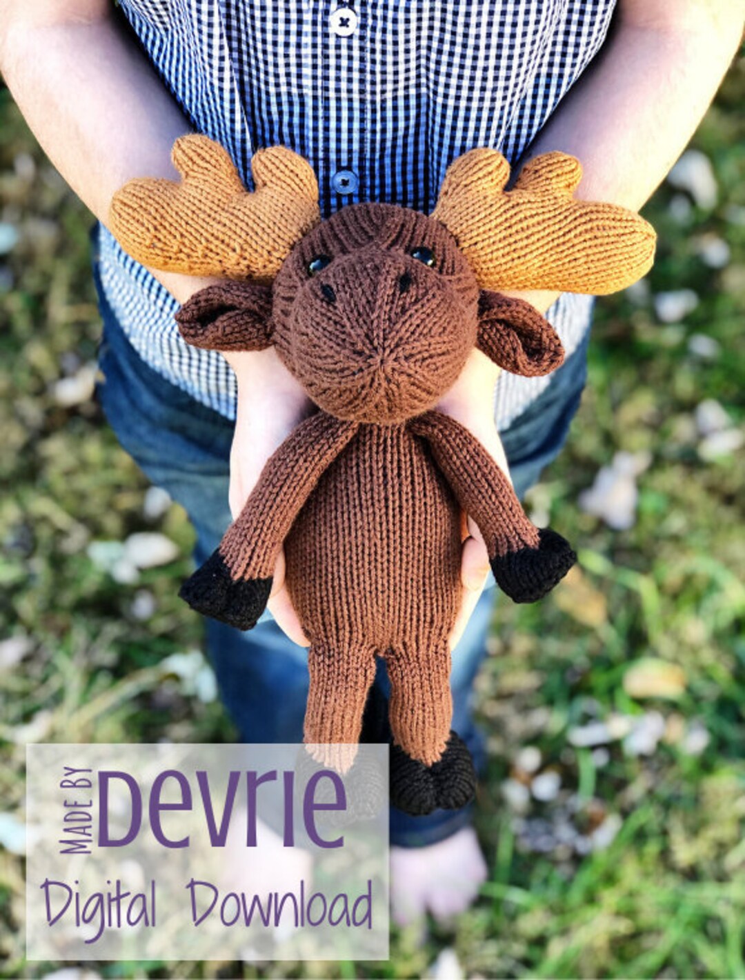 DIGITAL DOWNLOAD, Knit Moose, Knitting Pattern, Moose Pattern ...