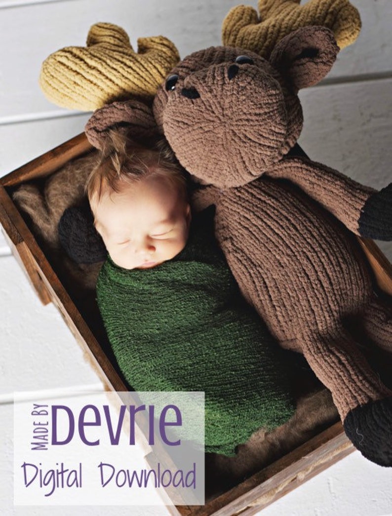 DIGITAL DOWNLOAD, Knit Moose, Knitting Pattern, Moose Pattern ...