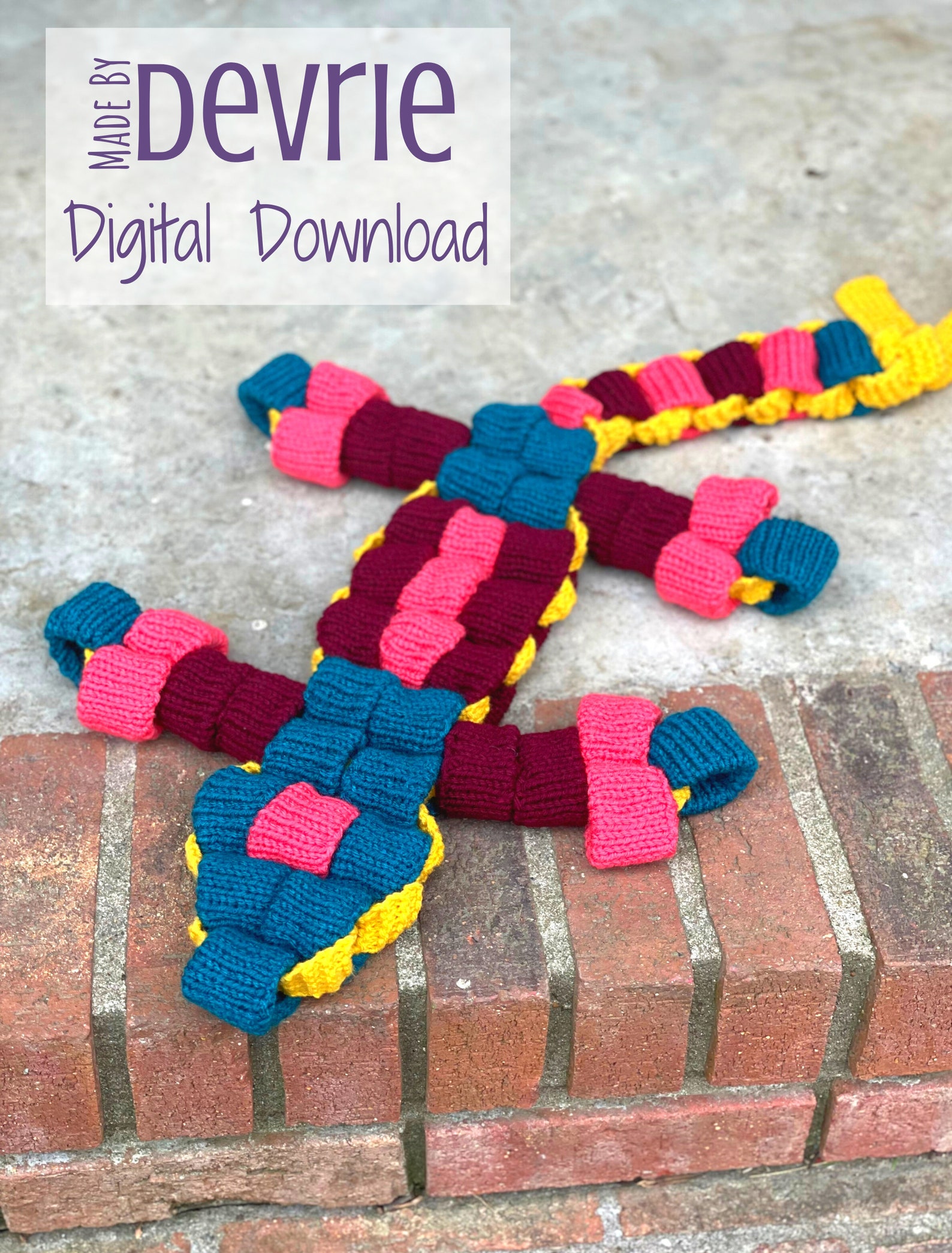 90s Bead Lizard Knitting Pattern Lizard Pattern Knit Toy - Etsy