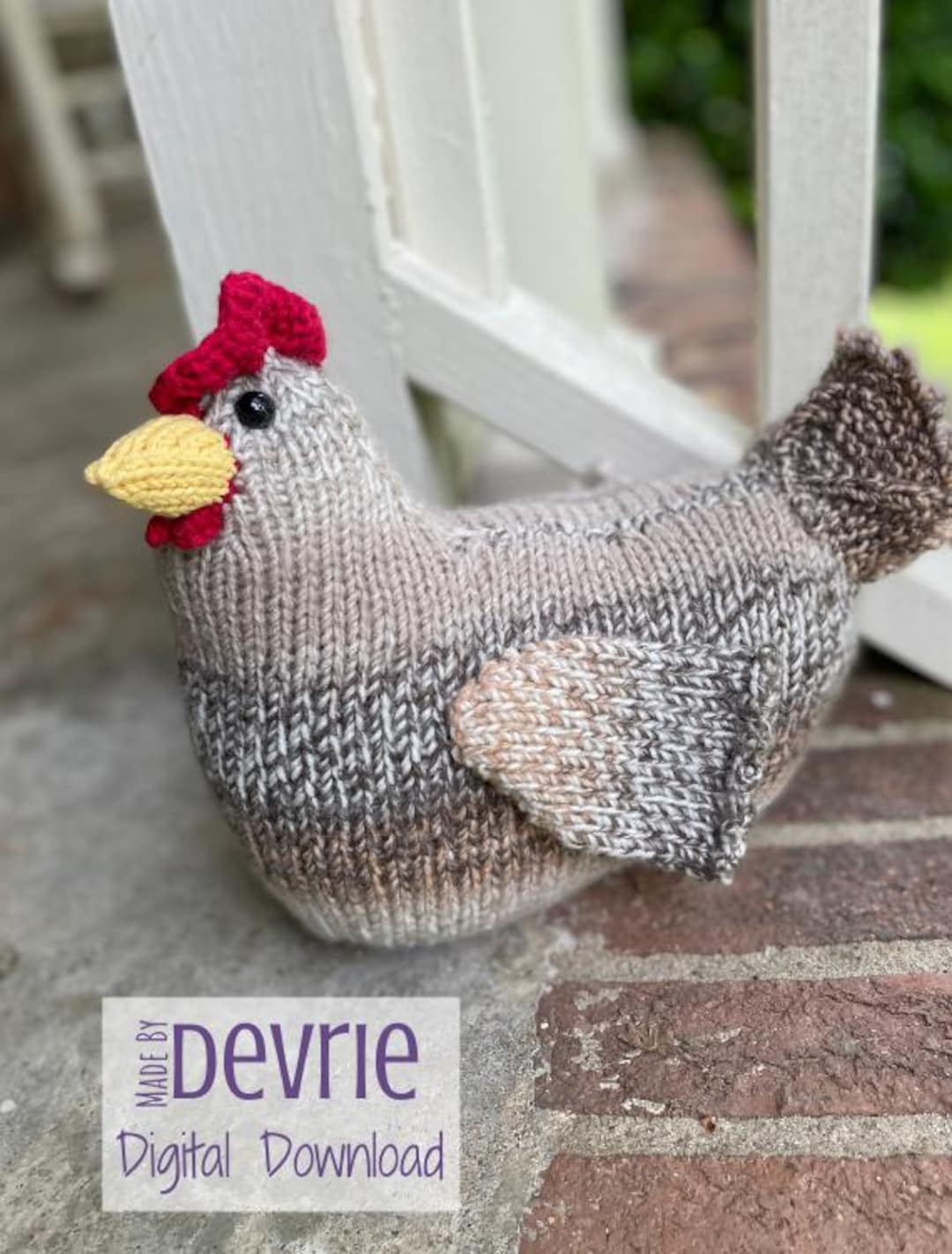Comfort Chicken Knitting Pattern, Stuffed Chicken Pattern, Knitting Toy ...