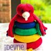 Parrot Stackable Knitted Ring Toy, Knit Toy, Stackable Toy, Toy Parrot ...