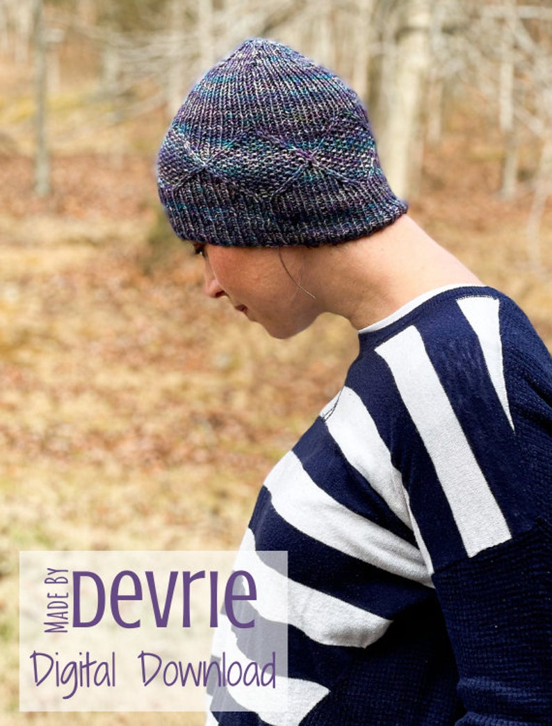 Knitting Pattern for a Easy Knit Hat With a Flower, Knit Hat, Hat With ...
