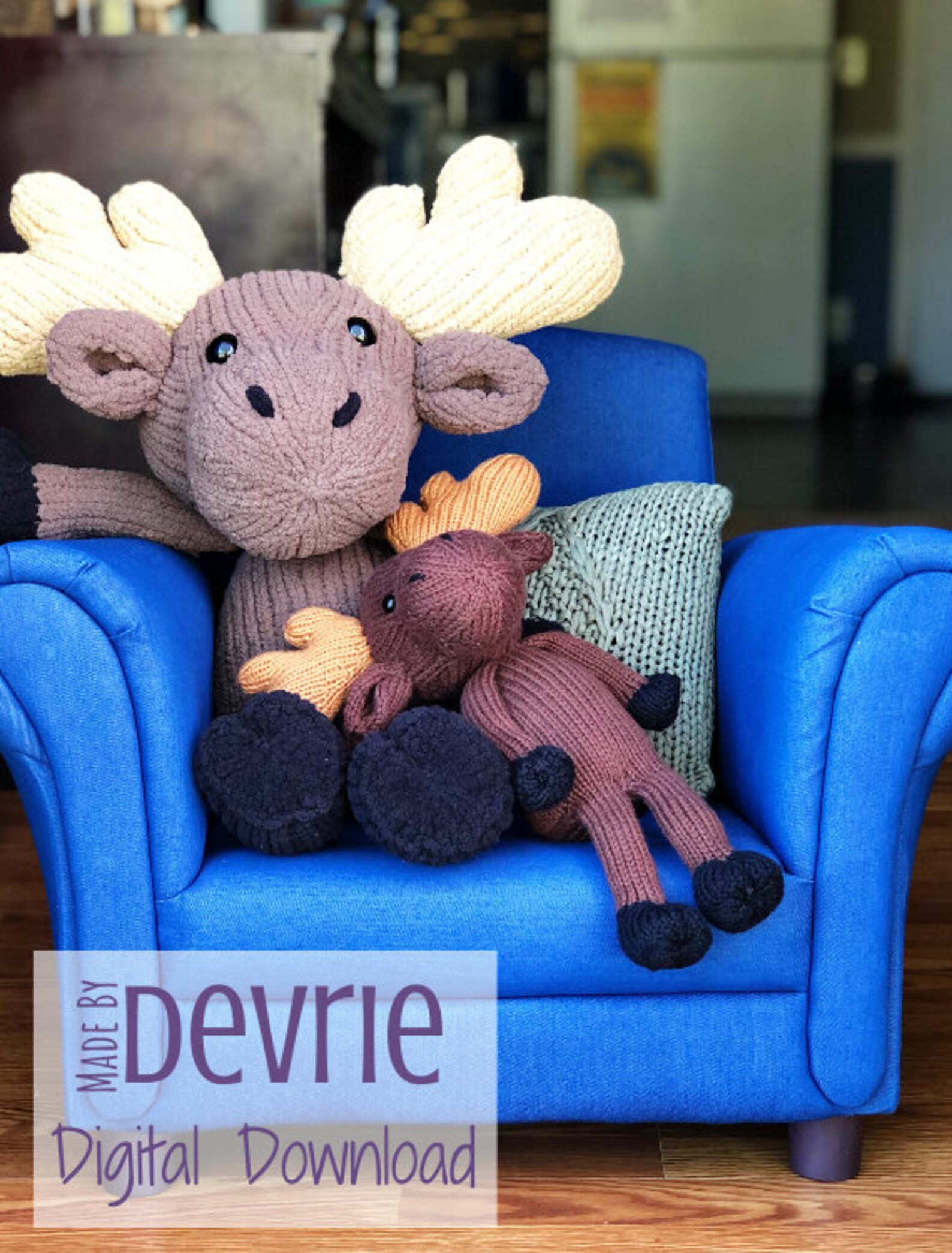 DIGITAL DOWNLOAD Knit Moose Knitting Pattern Moose Pattern | Etsy