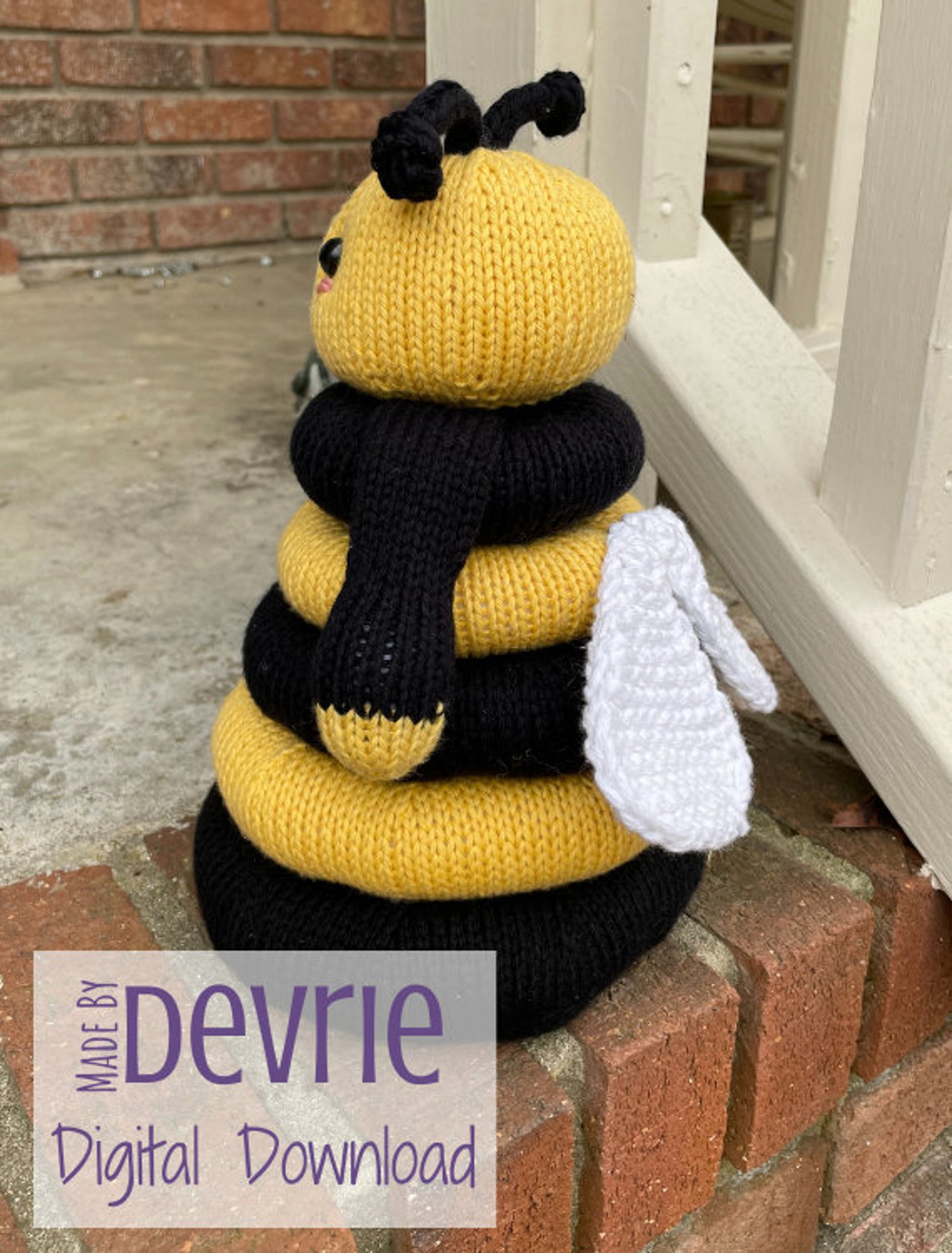 Knitted Bee Stackable Ring Toy DIGITAL DOWNLOAD Knitting - Etsy