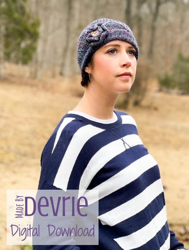 Knitting Pattern for a Easy Knit Hat With a Flower, Knit Hat, Hat With ...