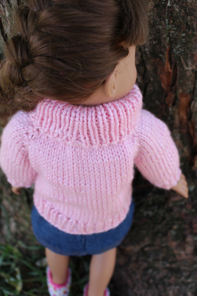 18 Inch Doll Sweater Knitting Pattern, Rolled Collar (digital Download ...