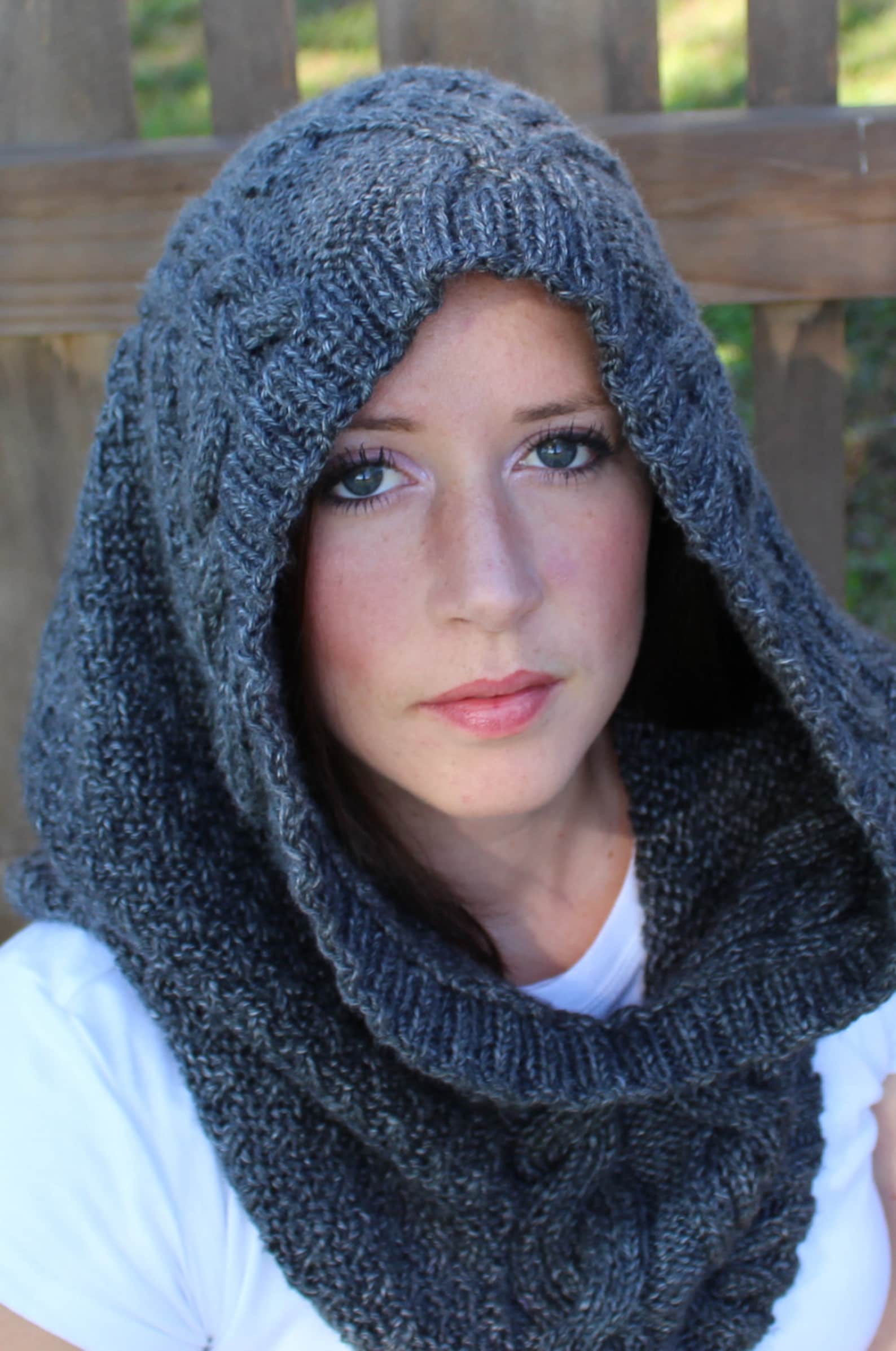 DIGITAL Download, Knit Hood, KNITTING PATTERN, Knit Cowl, Knit Hood ...