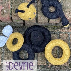 Knitted Bee Stackable Ring Toy, DIGITAL DOWNLOAD, Knitting Pattern ...