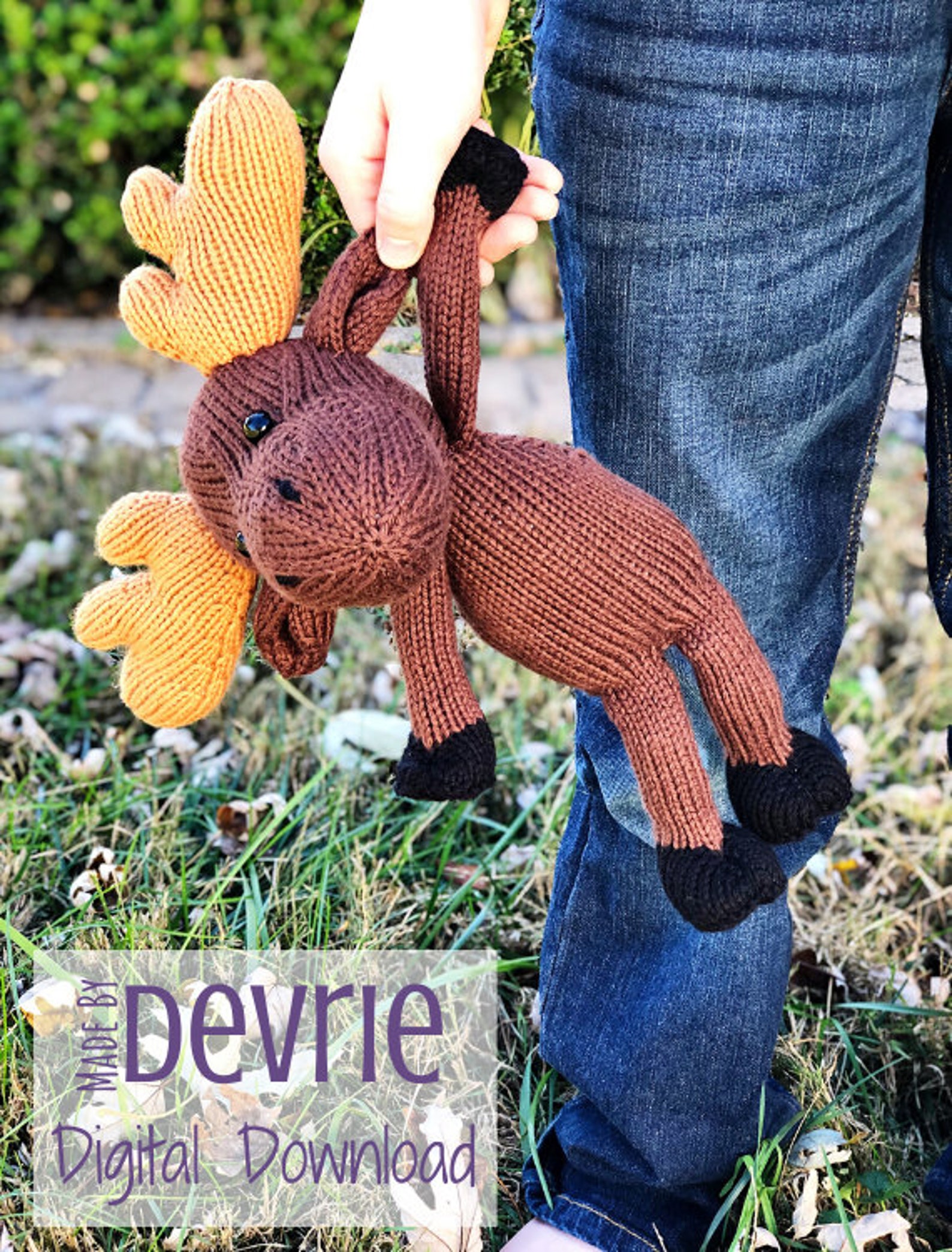 DIGITAL DOWNLOAD Knit Moose Knitting Pattern Moose Pattern | Etsy