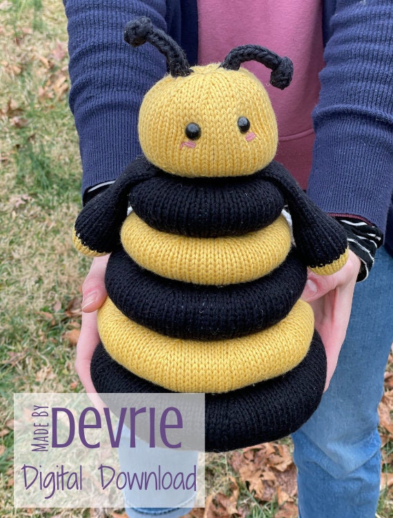 Knitted Bee Stackable Ring Toy DIGITAL DOWNLOAD Knitting - Etsy