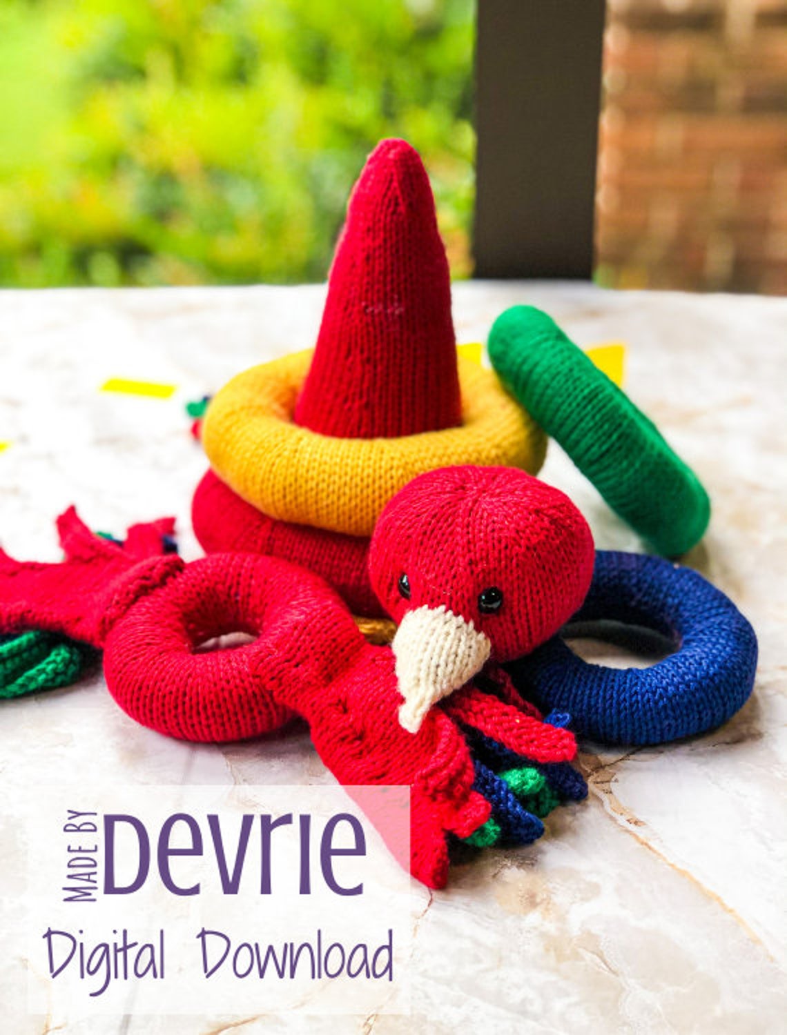 Parrot Stackable Knitted Ring Toy Knit Toy Stackable Toy - Etsy