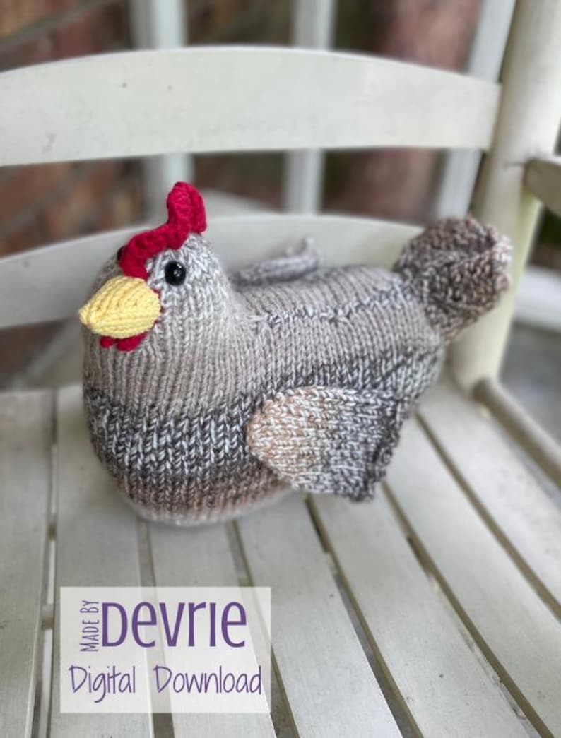 Comfort Chicken Knitting Pattern, Beginner Stuffed Toy (digital ...