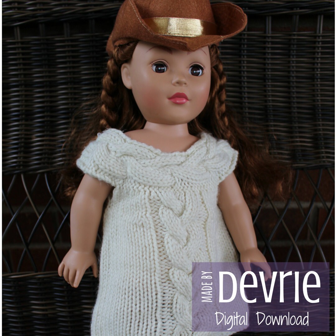 18 Inch Doll Cable Dress Knitting Pattern (digital Download) - Etsy