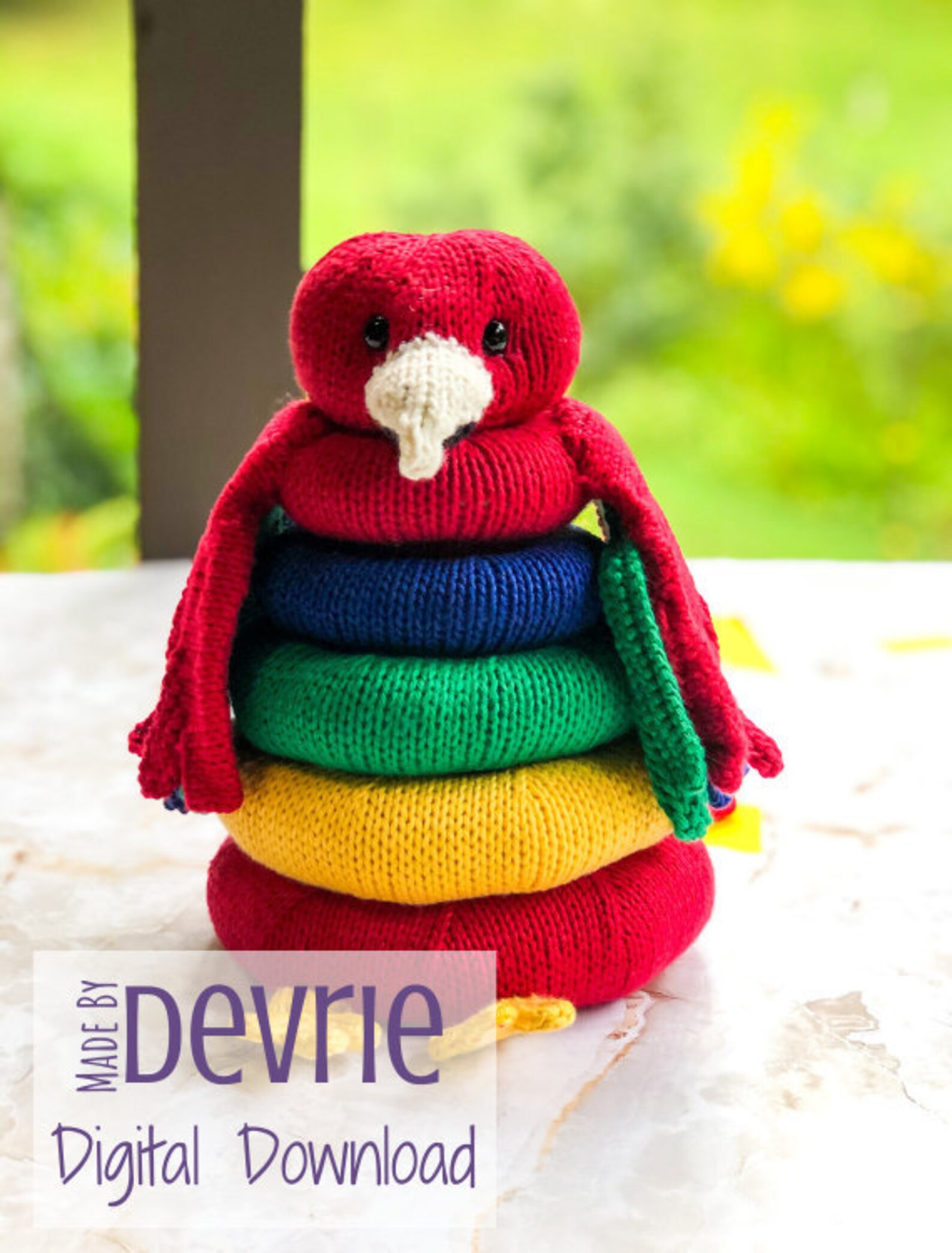 Parrot Stackable Knitted Ring Toy Knit Toy Stackable Toy - Etsy