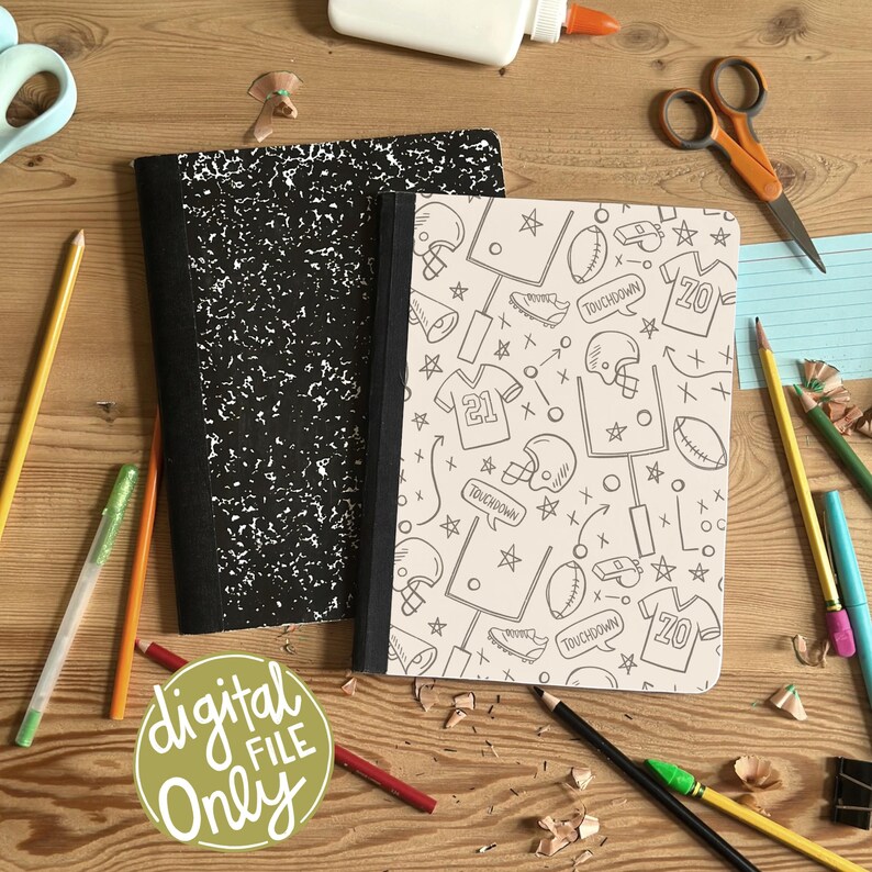 Printable Composition Notebook Cover PNG Football Personal Notebook ...