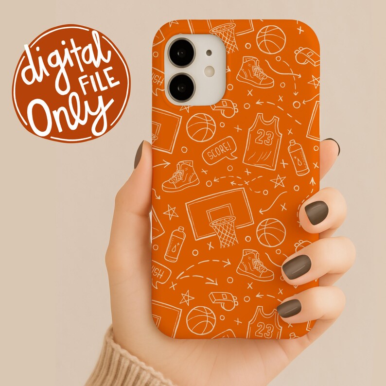 Basketball Playbook Seamless Pattern Hand Drawn March Madness Digital ...
