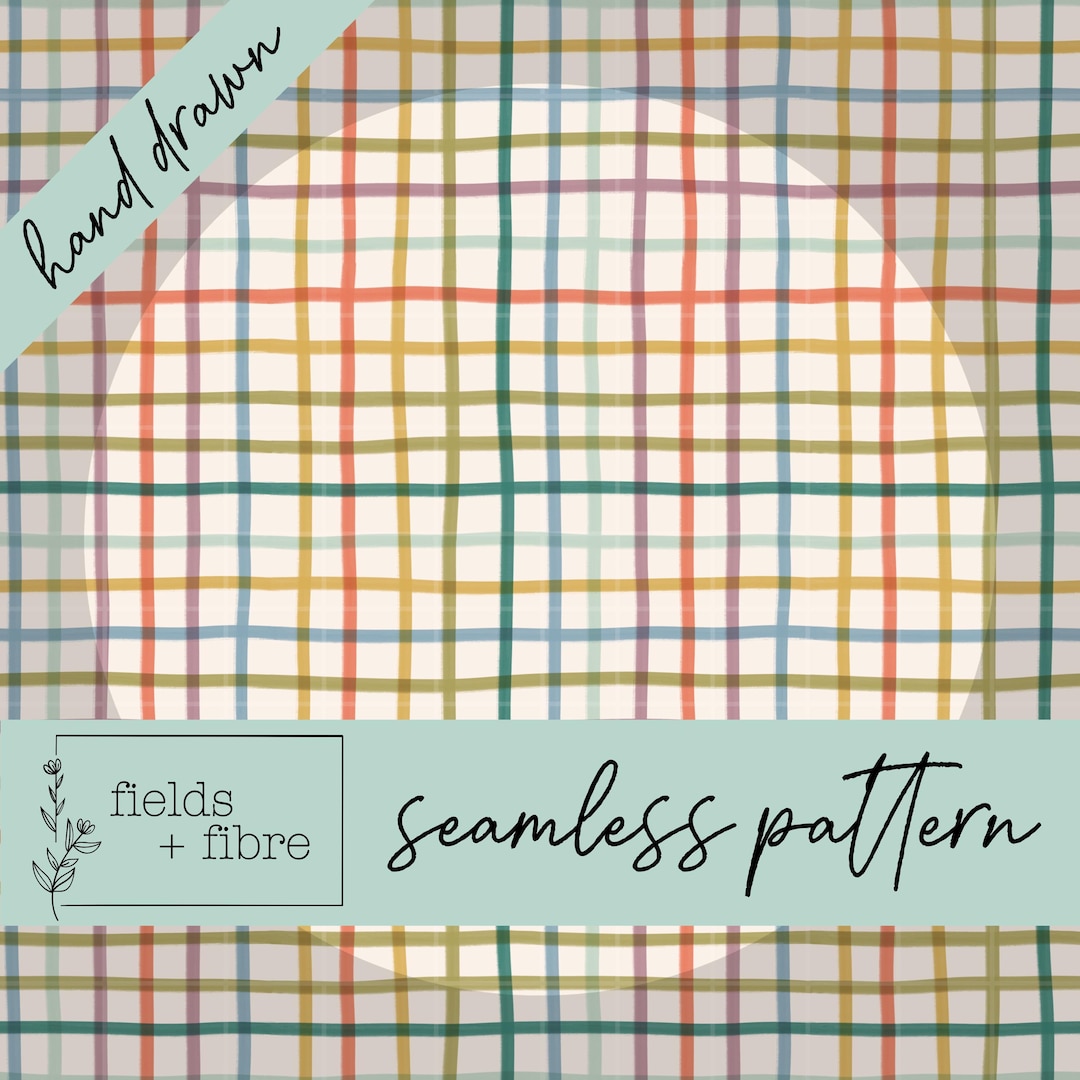 Celebrate Gingham Seamless Pattern Hand Drawn Cute Check Digital Paper ...