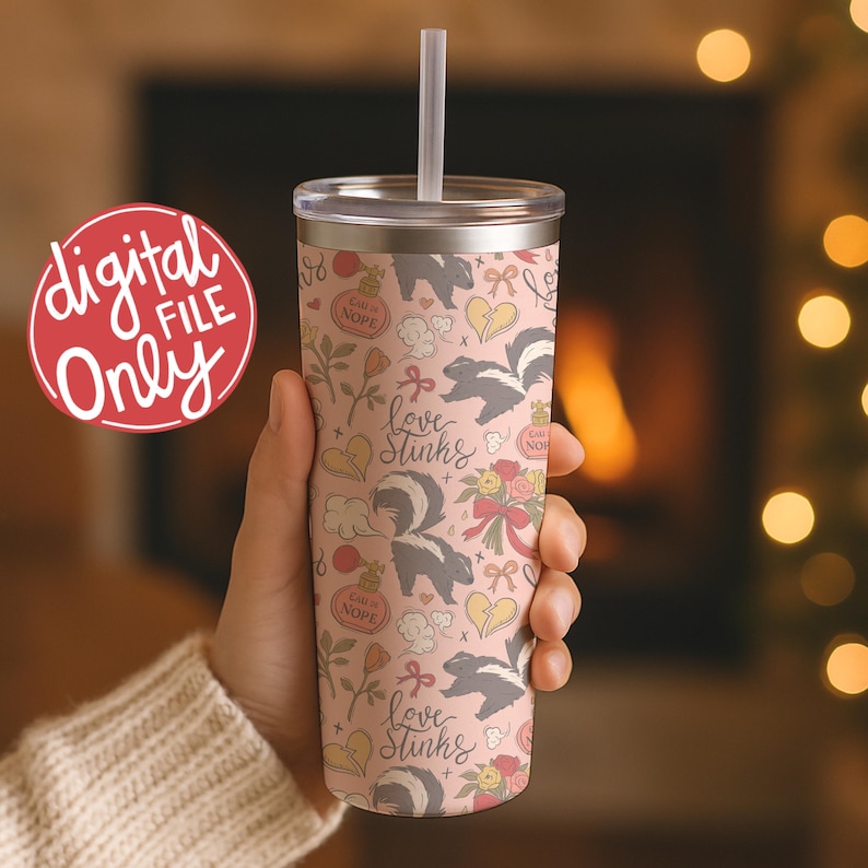 Love Stinks Seamless Pattern Hand Drawn Floral Coquette Digital Paper ...