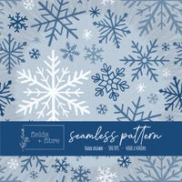 Snowflakes Seamless Patterns Winter Digital Paper Set Blue Junk Journal ...