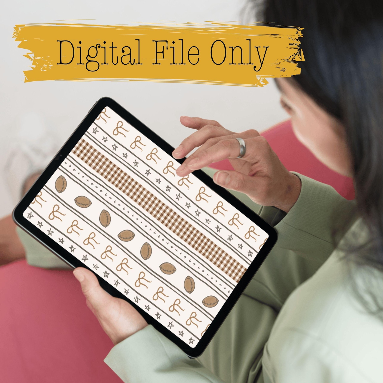 Striped Football Seamless Pattern Hand Drawn Coquette Digital Paper ...