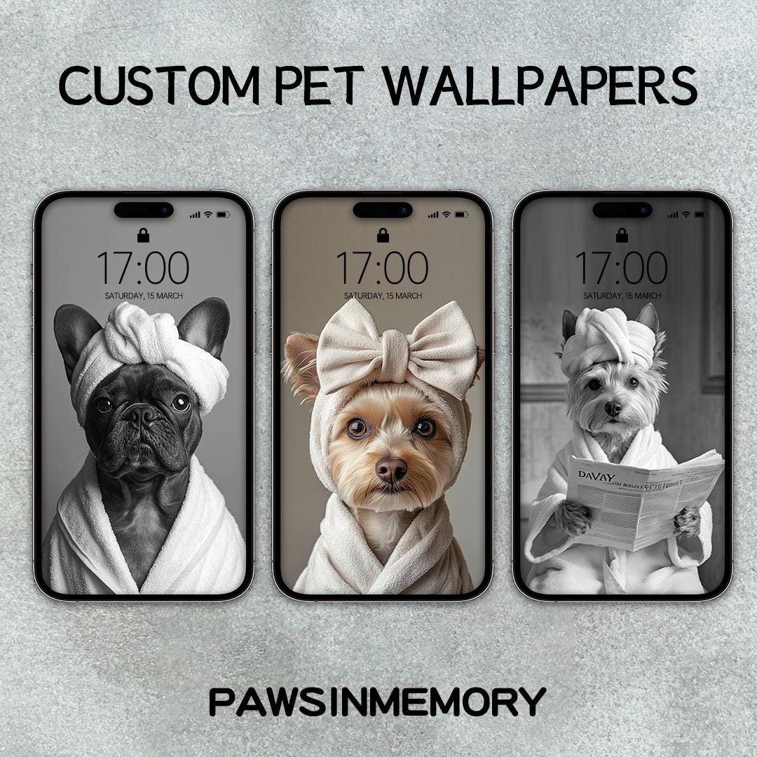 Custom Pet Portrait Phone Wallpaper,pet Portrait Screensaver,custom ...