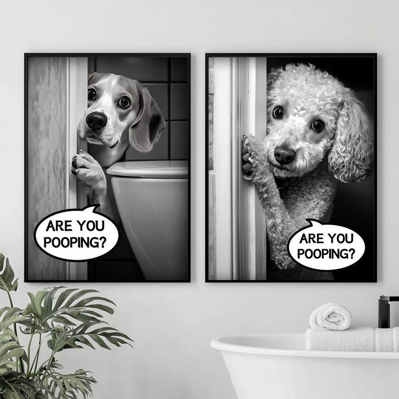 Are You Pooping Poster,funny Pet Bathroom Wall Art Print,custom Pet ...