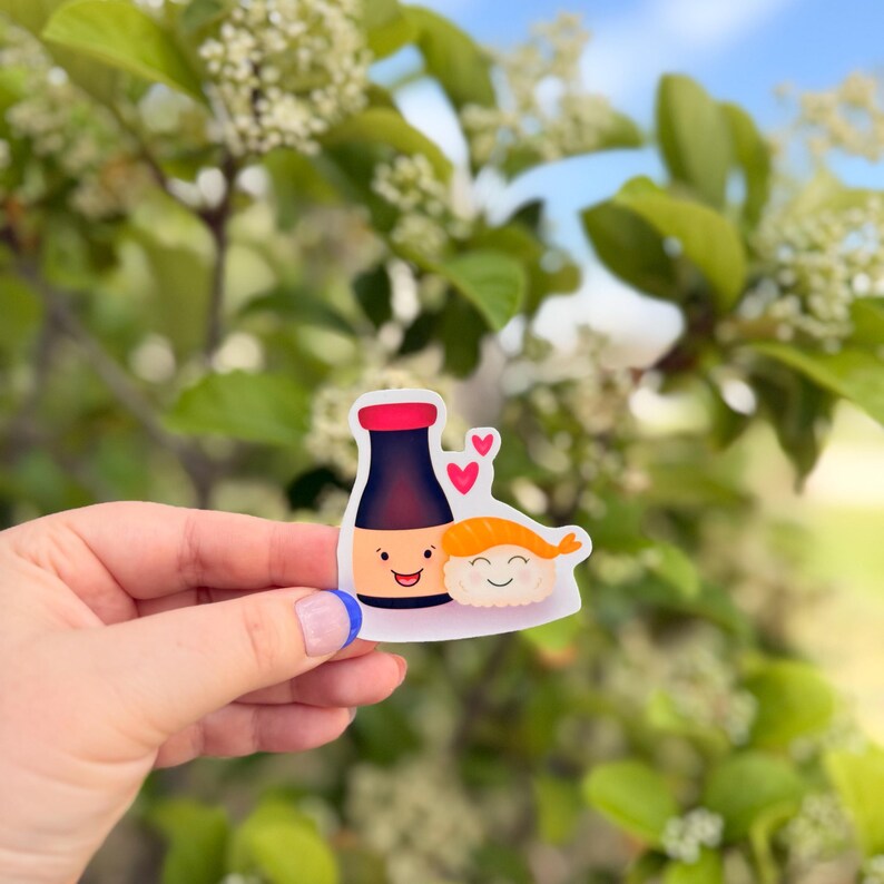 Salmon Nigiri Sushi Sticker: Kawaii Cutecore Waterproof Vinyl Decal - Etsy