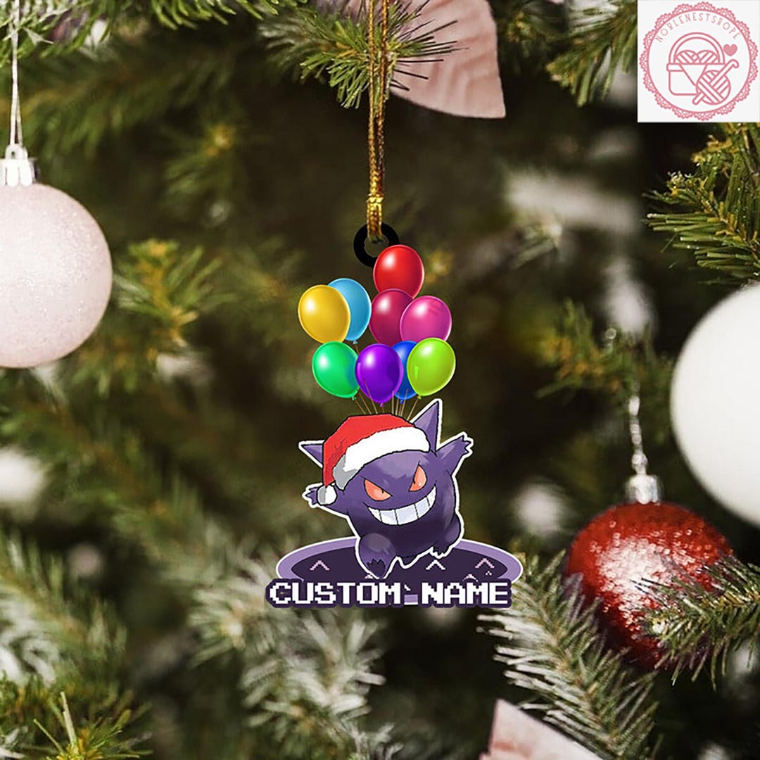Personalized Gengar Balloon Christmas Acrylic/wooden Ornament, Gengar ...
