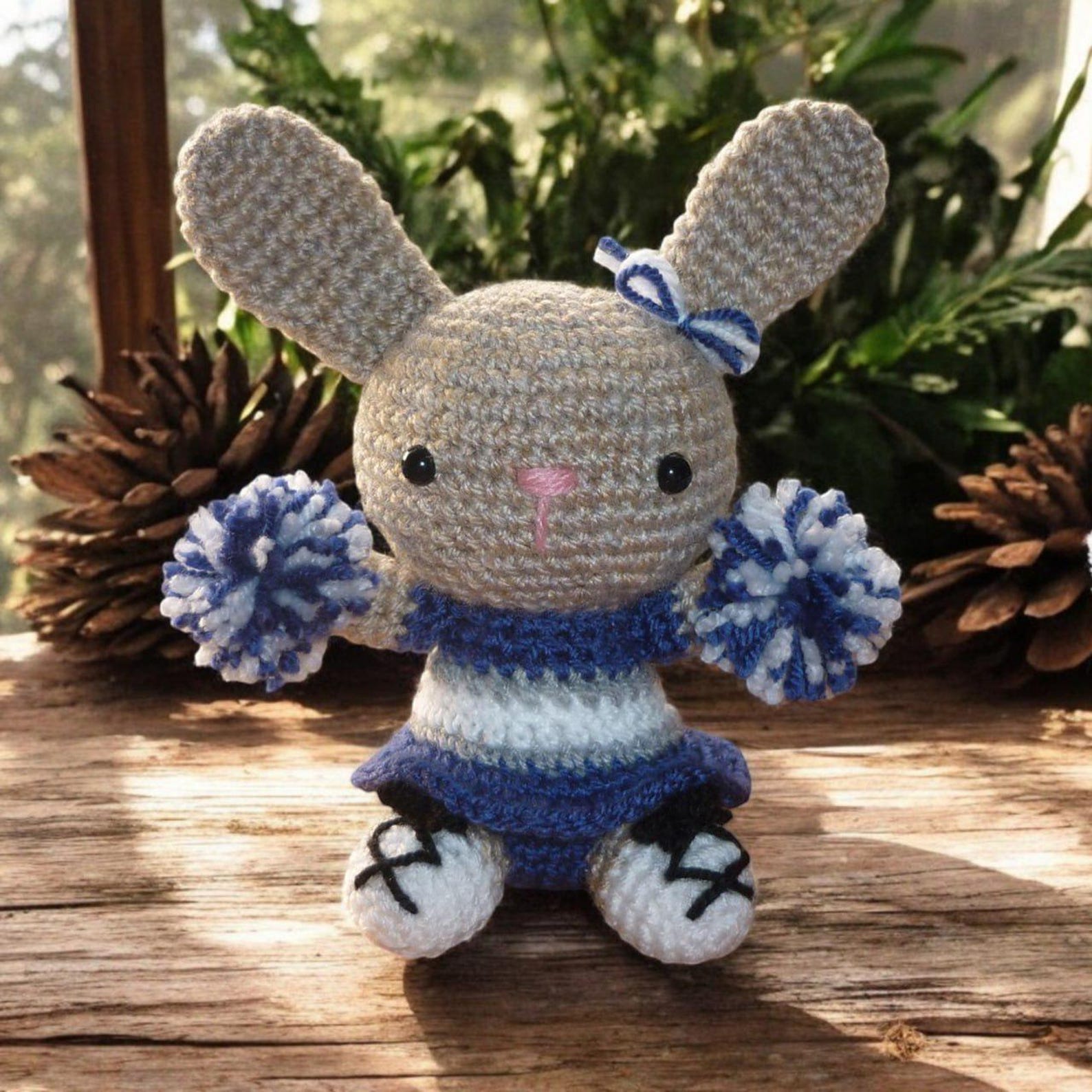 Rabbit Cheerleader Pattern, Amigurumi Rabbit Pattern, Beginner Crochet ...