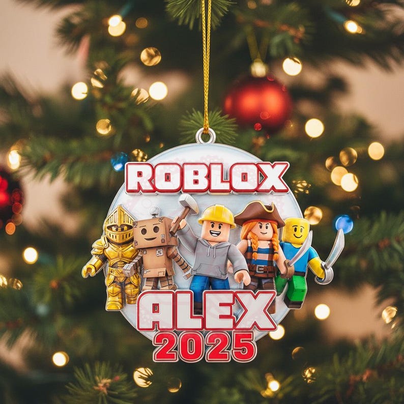 Personalized Roblox Game Ornament, Kids Roblox Christmas Gift, Roblox ...