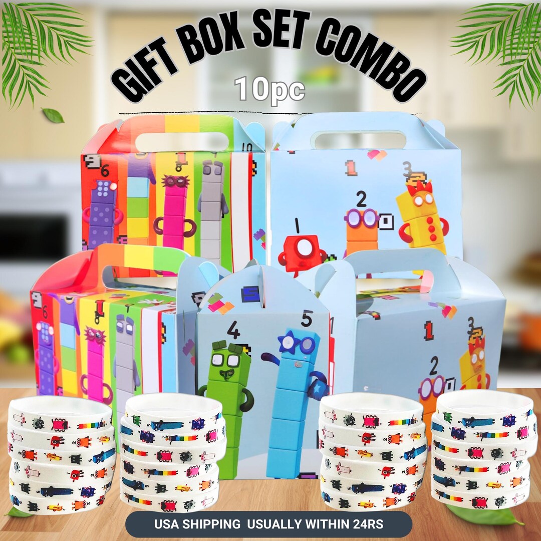 Set Number Blocks Party Gift Box Set Bracelet Decoration Supplies ...