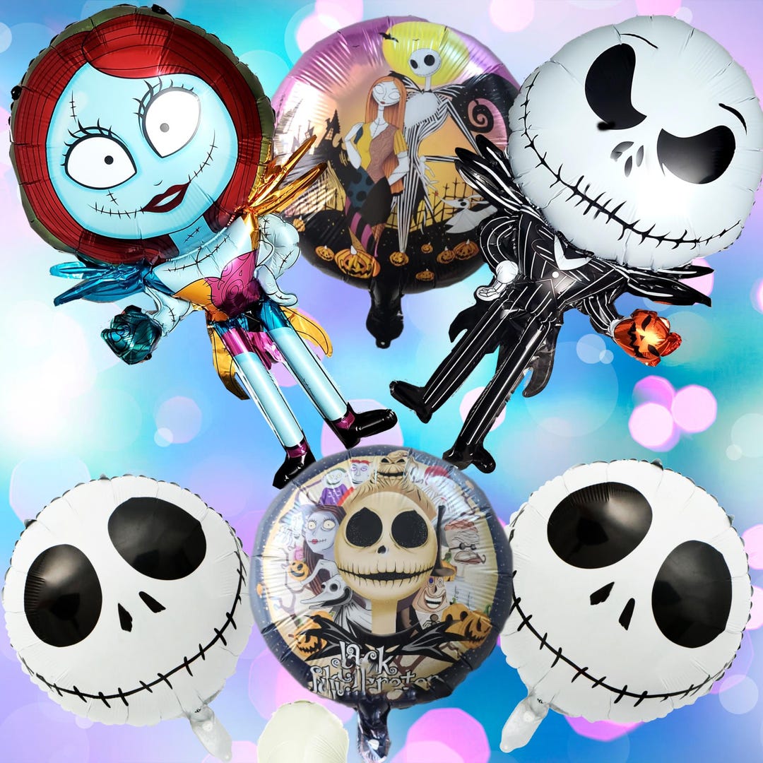 Set JACK Skellington BALLOONS Bouquet Happy Birthday Supplies ...