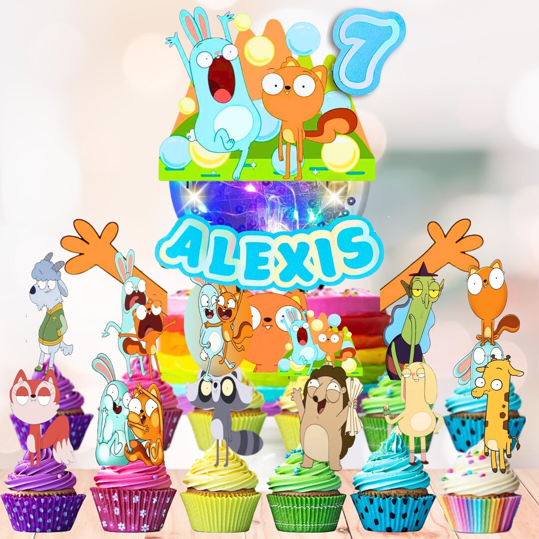 KIFF Personalized Cake Cupcake Topper Glitter Shaker LED Lights Happy ...